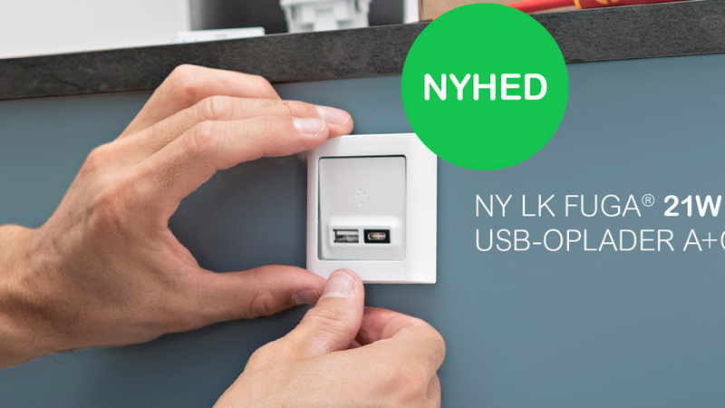 Lynhurtig og sikker opladning med den nye LK FUGA® 21W USB-lader fra ...